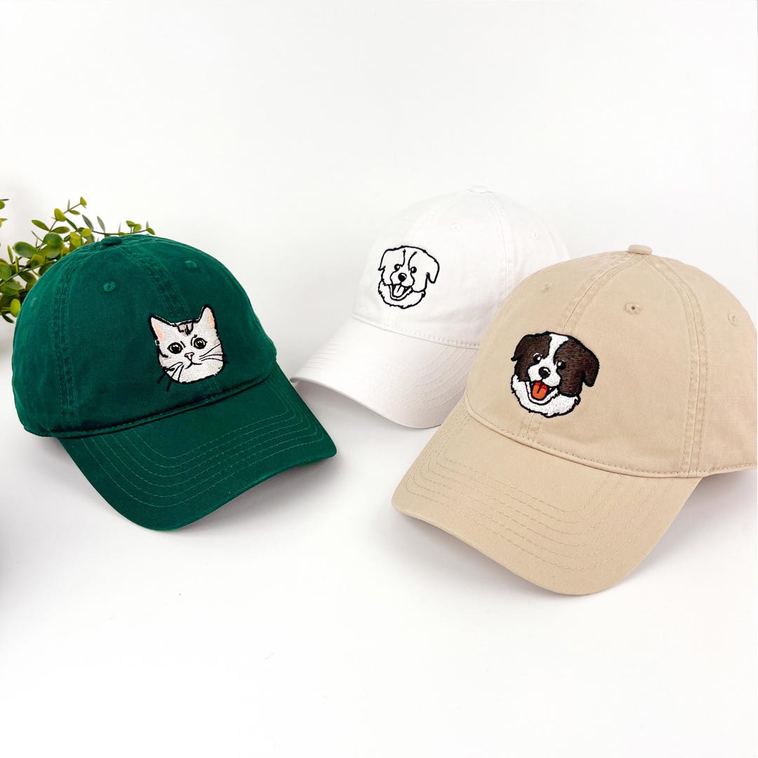 Custom Embroidered Dog Cap Using Pet Photo,personalized Dog Portrait ...
