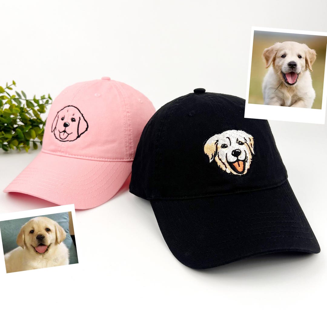Custom Embroidered Dog Cap Using Pet Photo，personalized Pet Baseball ...
