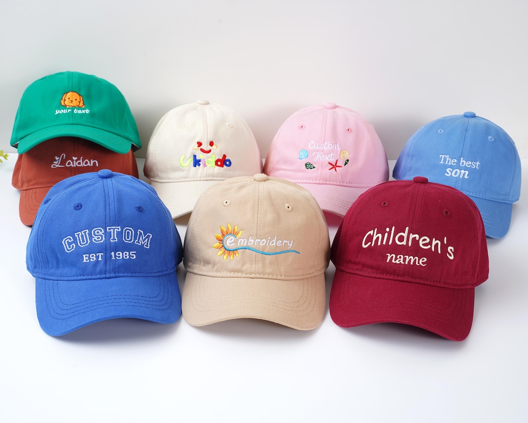Customized Kids Text/logo Hats,personalized Embroidered Hats,baseball ...