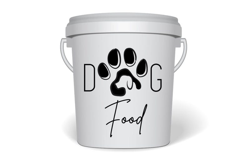 Dog Food Container Label, Paw Print, Made to Order, Sticker, Cute Dog ...
