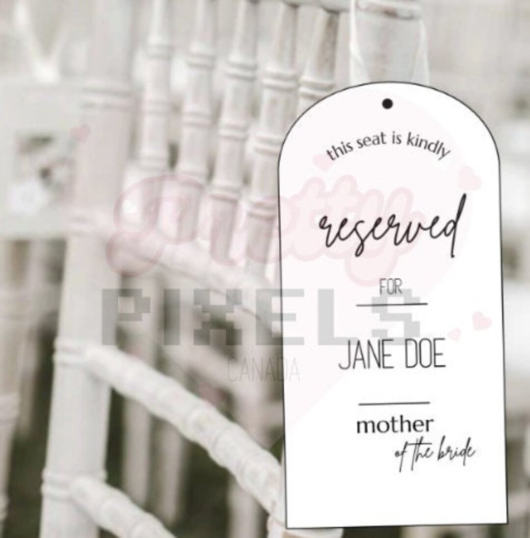 Reserved Seat Signs for Weddings, Reserved Seat Signs for Family or ...