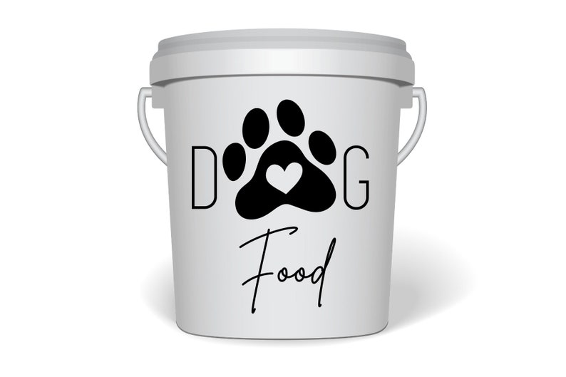 Dog Food Container Label, Paw Print, Made to Order, Sticker, Cute Dog ...