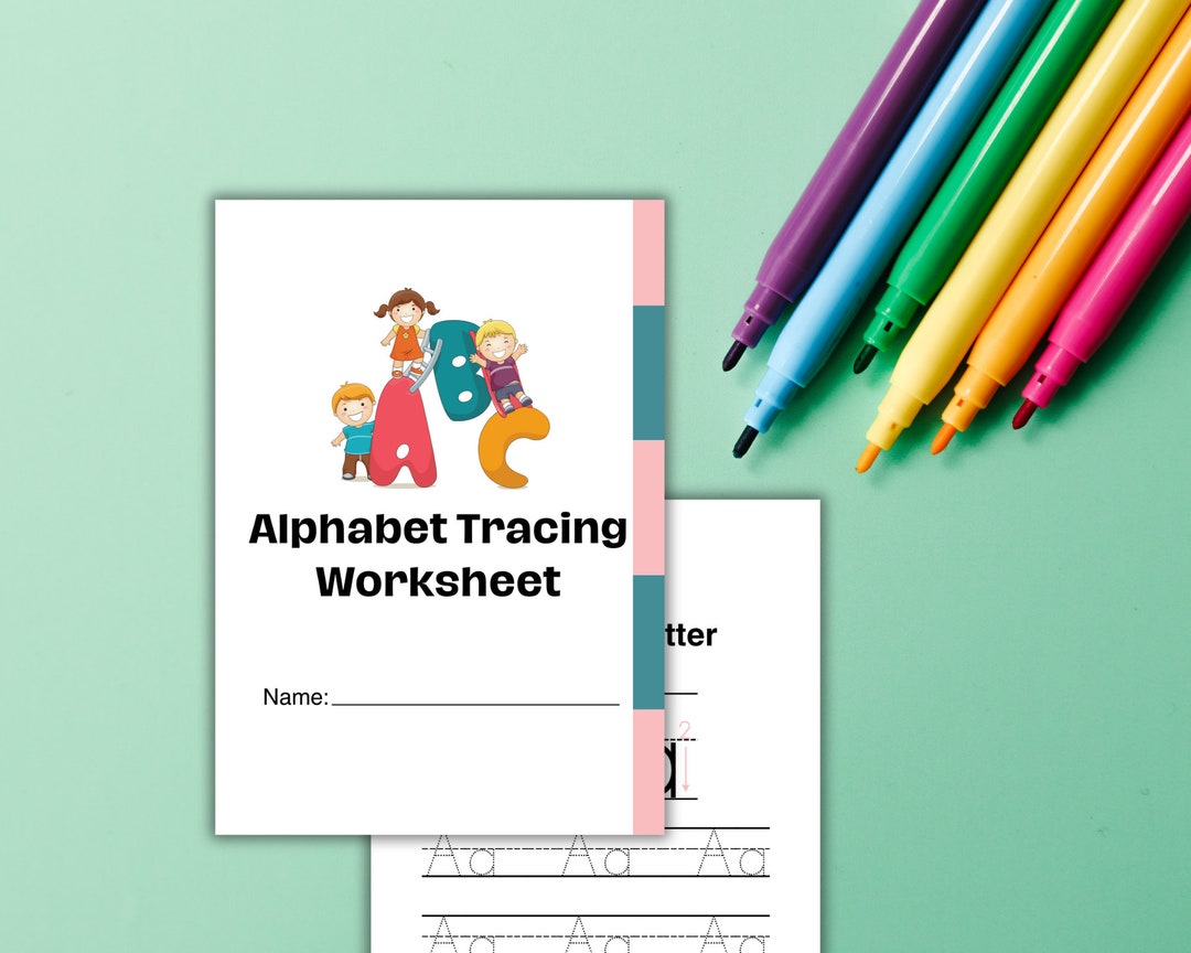Simple Alphabet Tracing Worksheet, Tracing Practice, Trace & Color ...