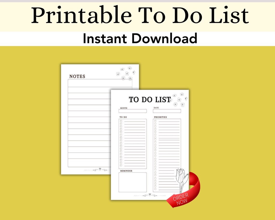 Printable Minimalist to Do List, Daily, Weekly To-do Planner Checklist ...