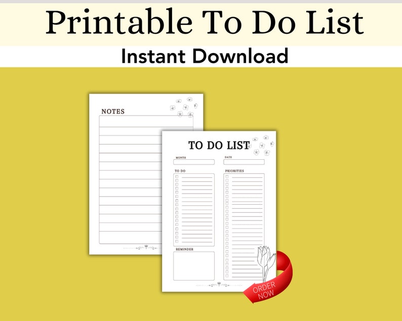 Printable Minimalist to Do List, Daily, Weekly To-do Planner Checklist ...
