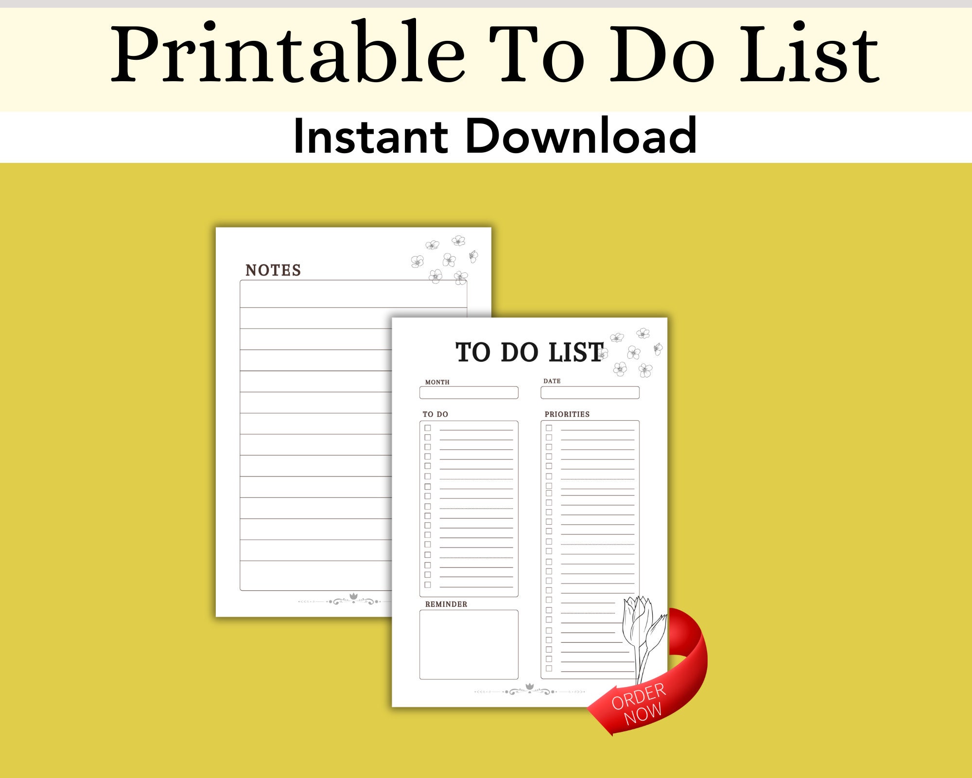 Printable Minimalist to Do List, Daily, Weekly To-do Planner Checklist ...