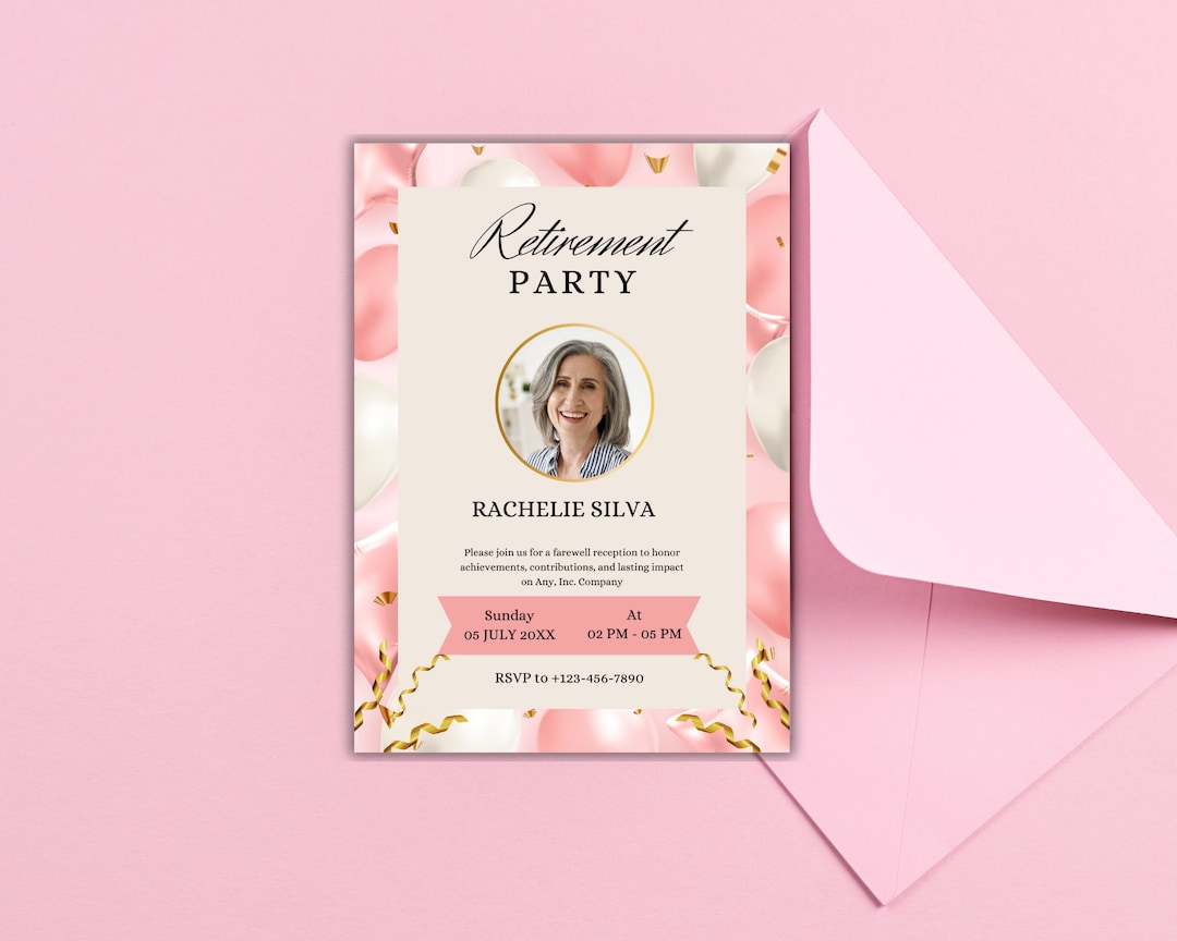 Printable Happy Retirement Party Invitation Template, Fully Editable ...