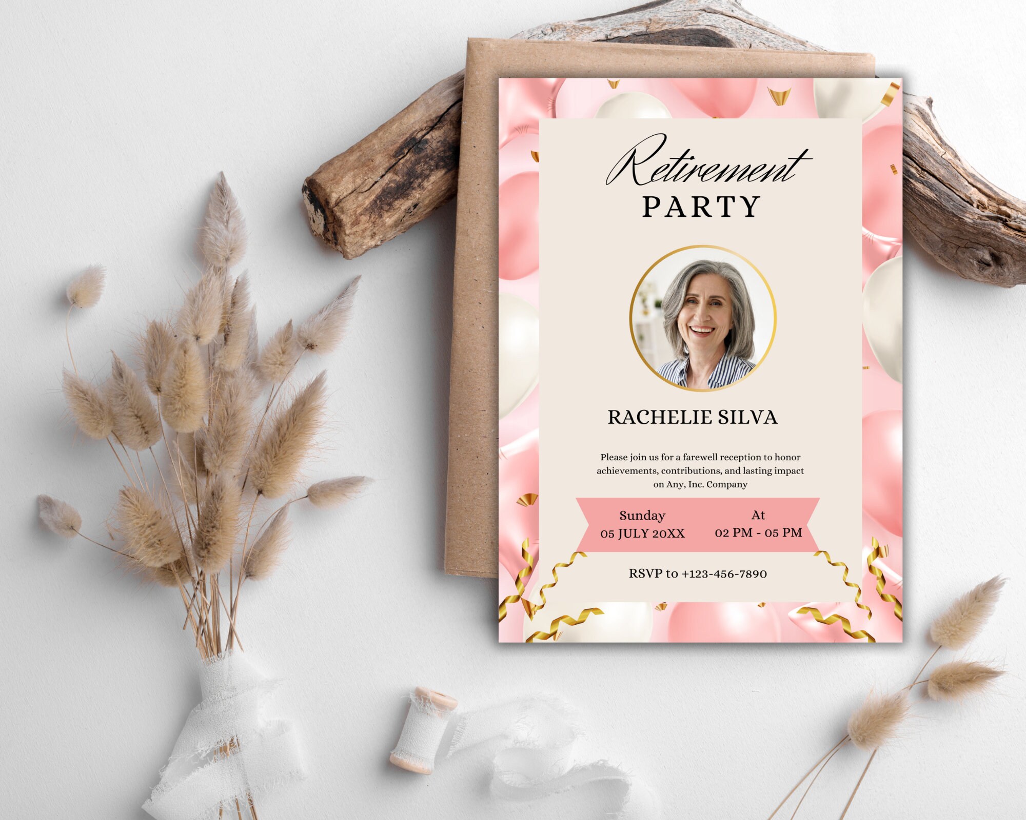 Printable Happy Retirement Party Invitation Template, Fully Editable ...