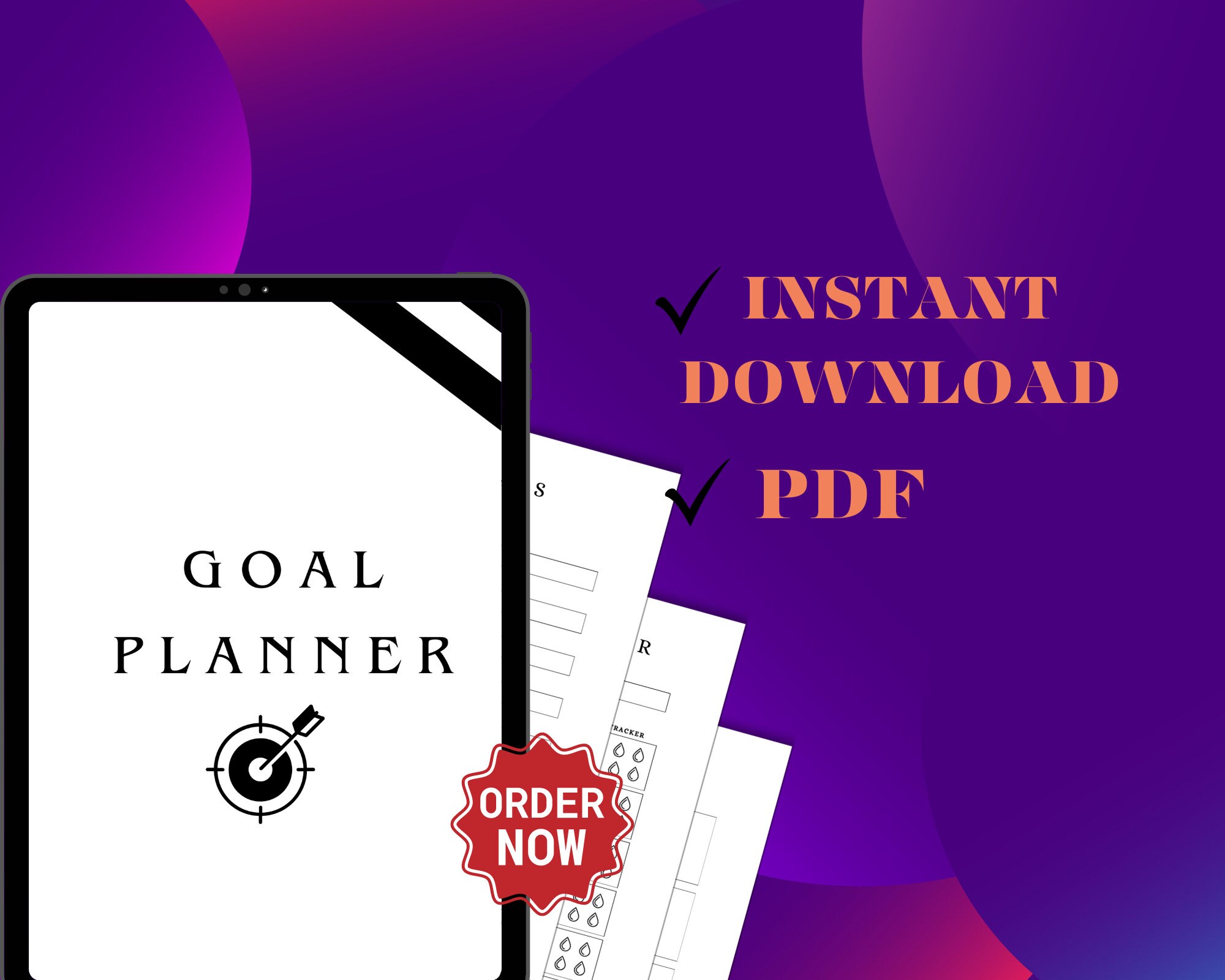 Printable Goal Planner Template Daily Weekly Monthly Yearly Long