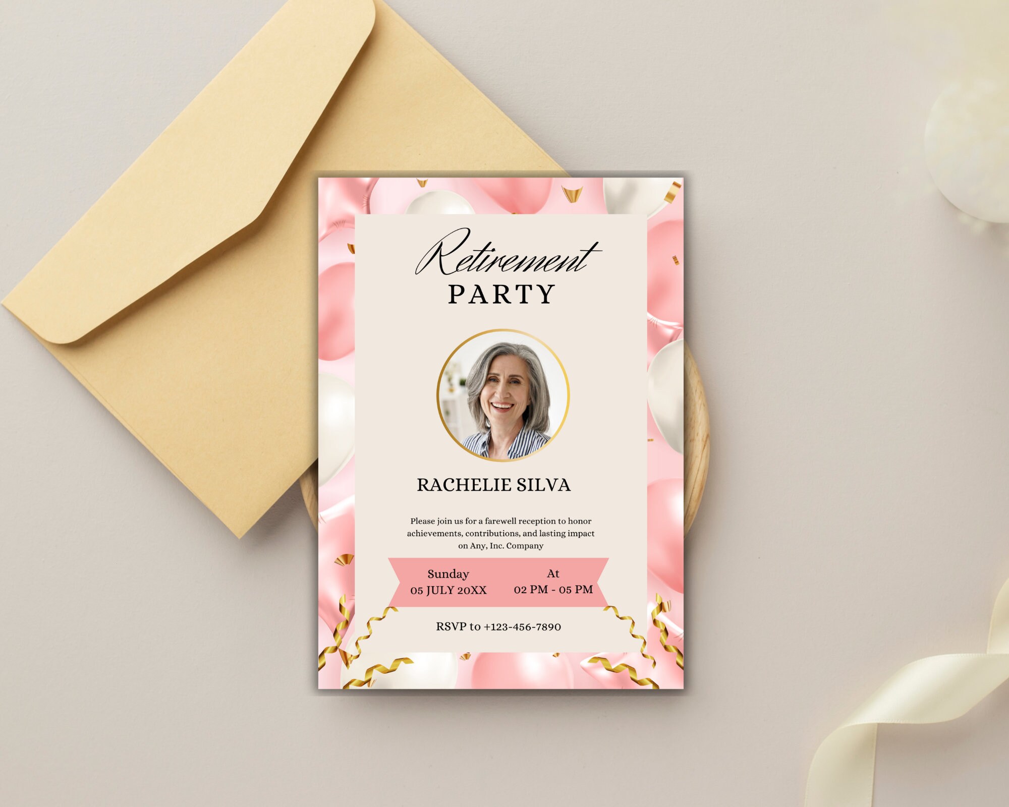 Printable Happy Retirement Party Invitation Template, Fully Editable ...
