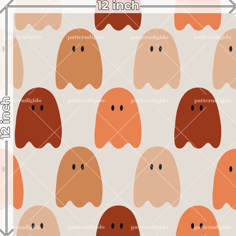 Halloween Cute Ghosts Seamless Pattern, Autumn Fall Repeating Pattern ...