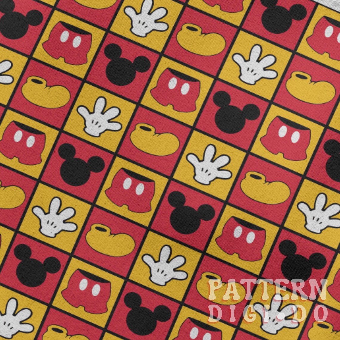 Mickey Mouse Checkered Seamless Repeat Pattern File, Magical Mouse ...
