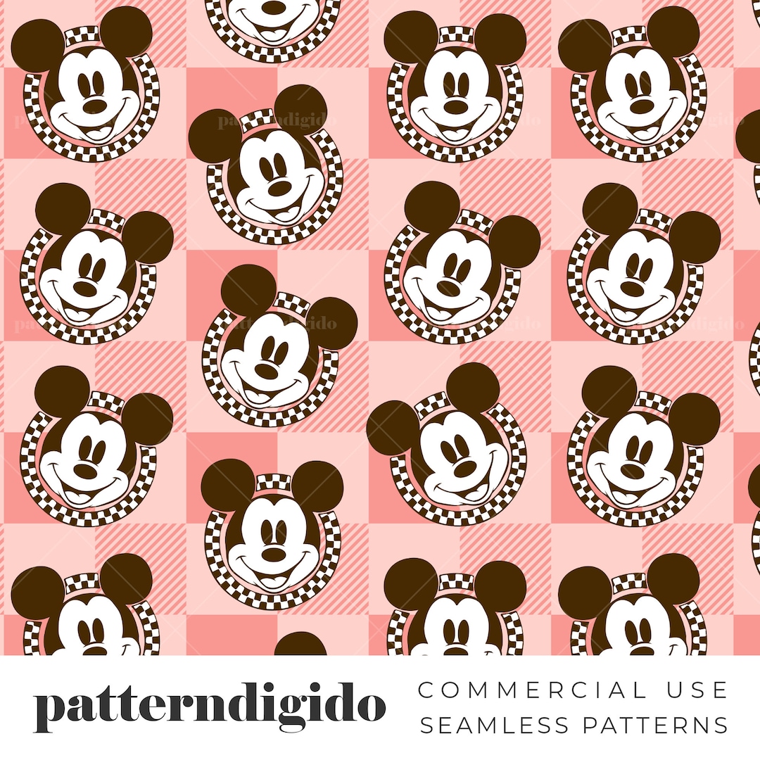 Mickey Mouse Seamless Repeat Pattern, Pink Mickey Pattern, Mickey ...