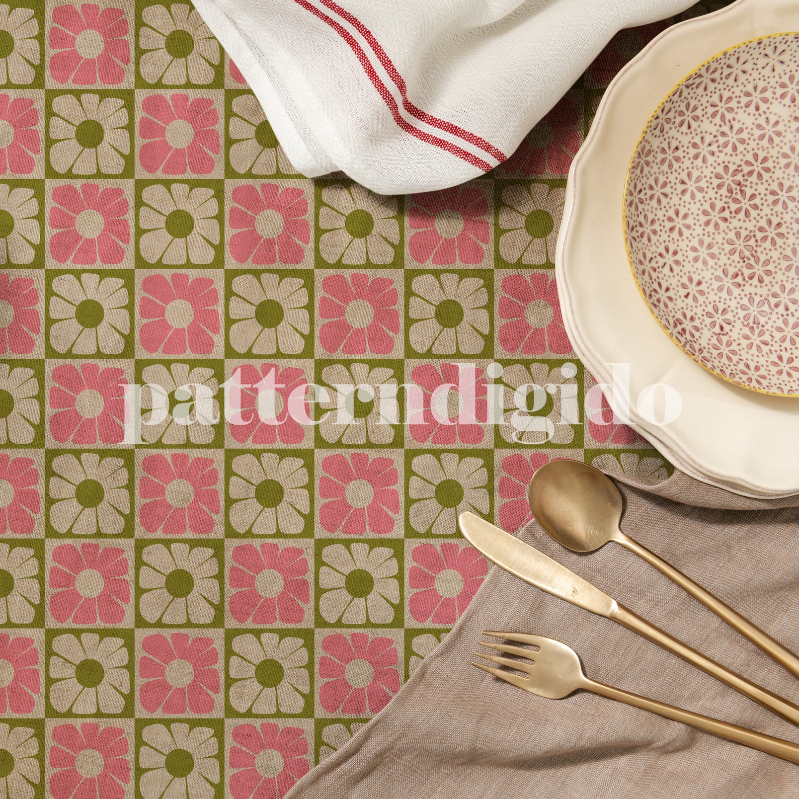 Groovy Checker Seamless Pattern, Retro Checkered Pattern, Checkerboard ...