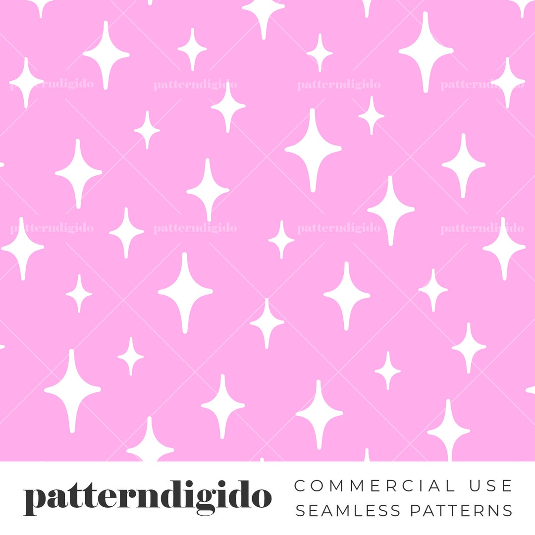 Stars Seamless Repeat Pattern, Sparkle Pattern, Pink Stars Digital ...