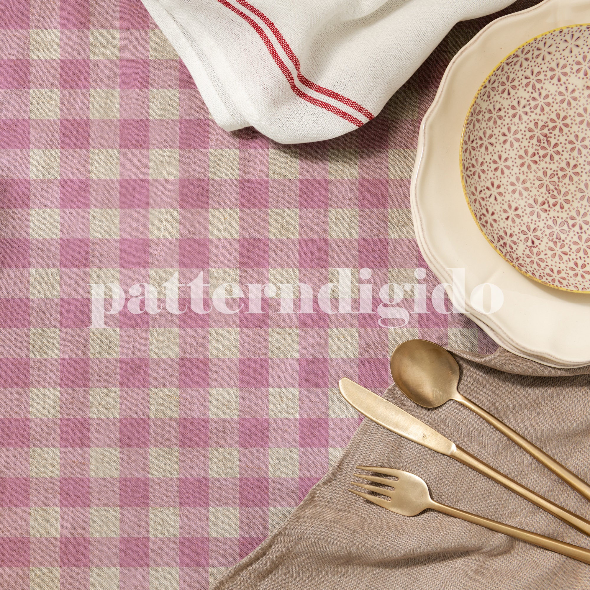 Pink and White Checkered Seamless Pattern, Gingham Pattern ...