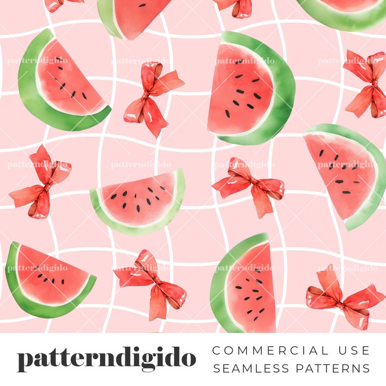 LAST ONES!! Pink Watermelon Summer Background Seamless Pattern Paper ...