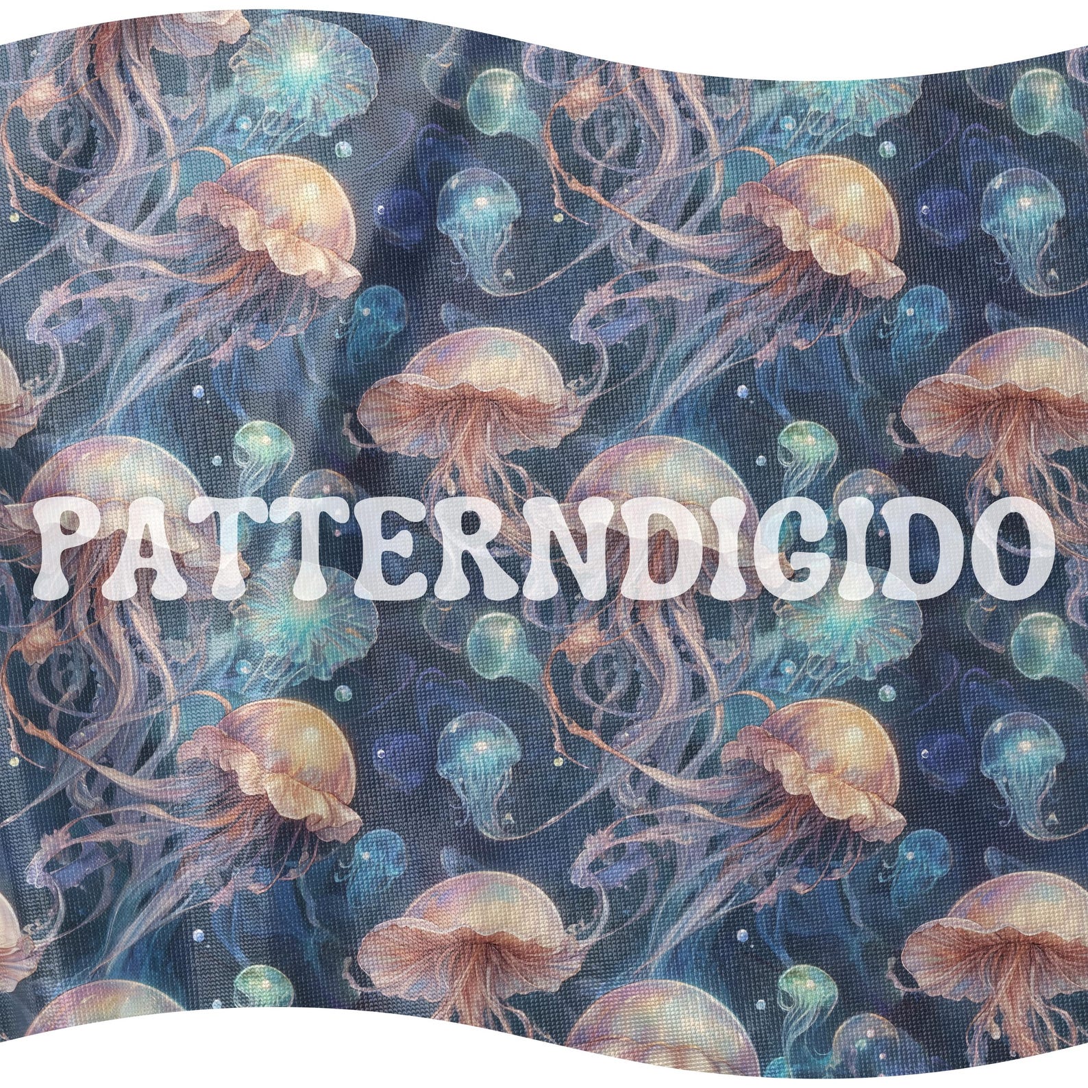 Glowing Opal Jellyfish Seamless Pattern | Whimsical Marine Design ...