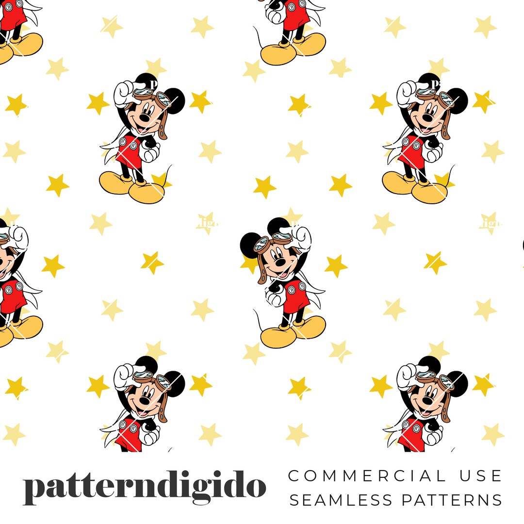 Mickey Mouse Aviator Seamless Repeat Pattern, Aviator Mickey Seamless ...