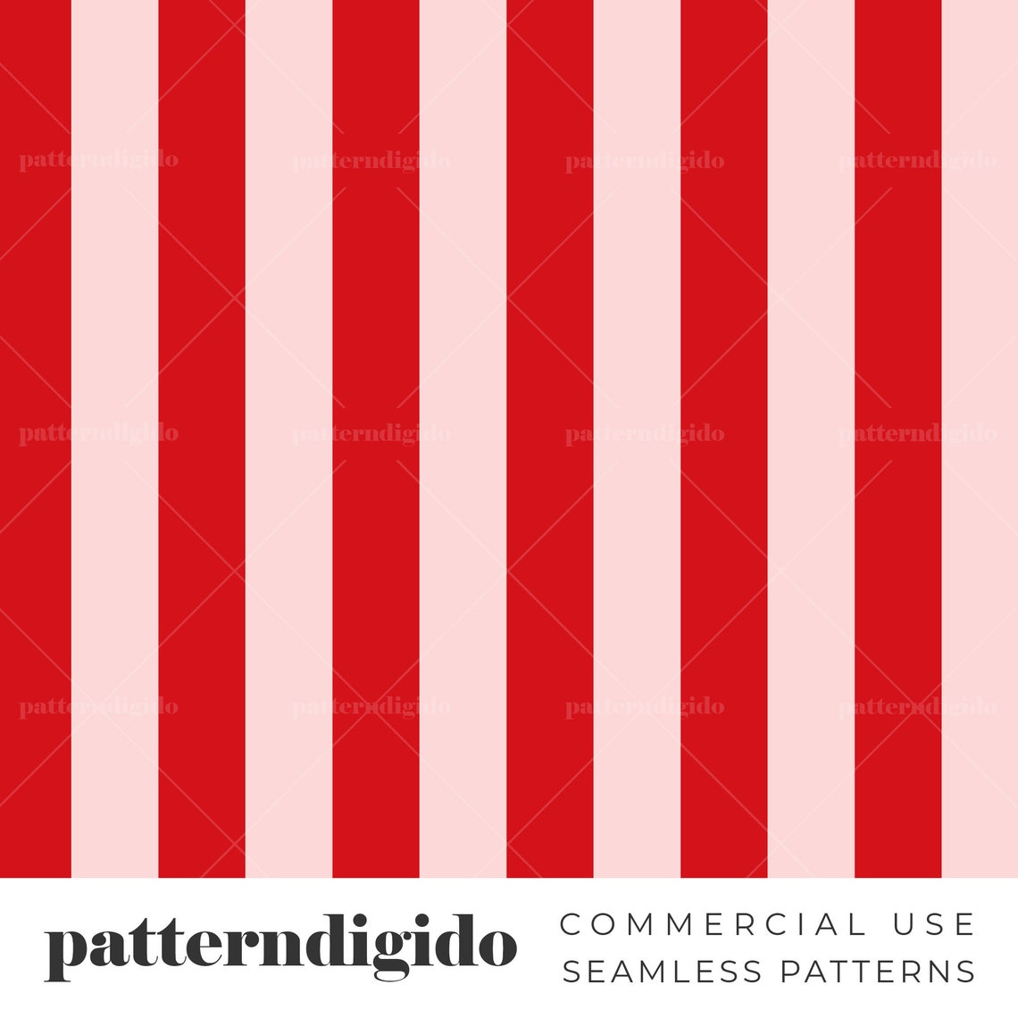 Lava Red and Pale Pink Stripes Seamless Repeat Pattern File, Chili Red ...
