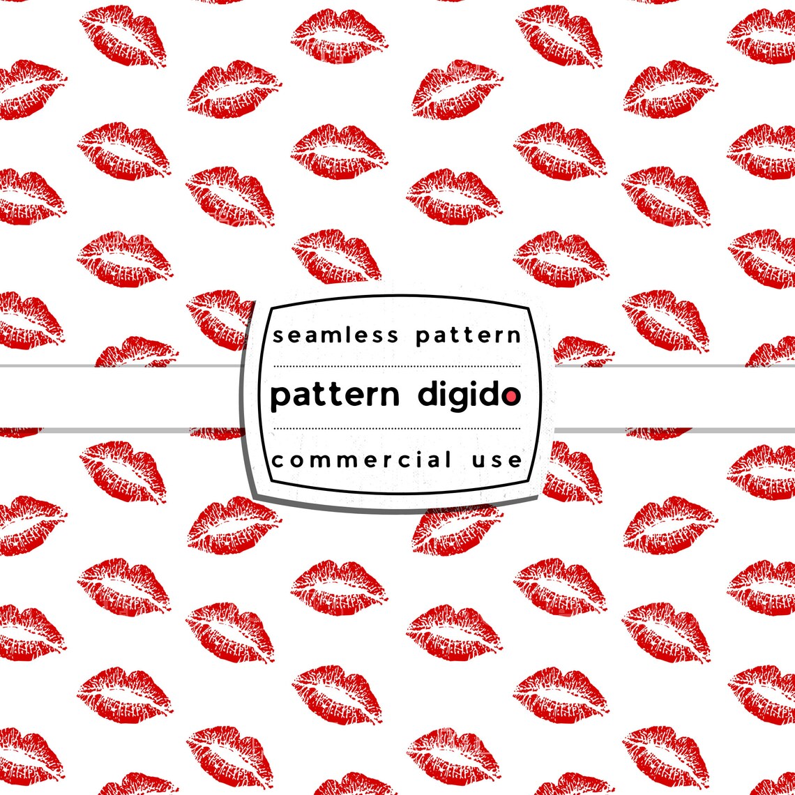 Lipstick Kiss Seamless Pattern JPG PNG, Kiss File Pattern, PNG Red Lips ...