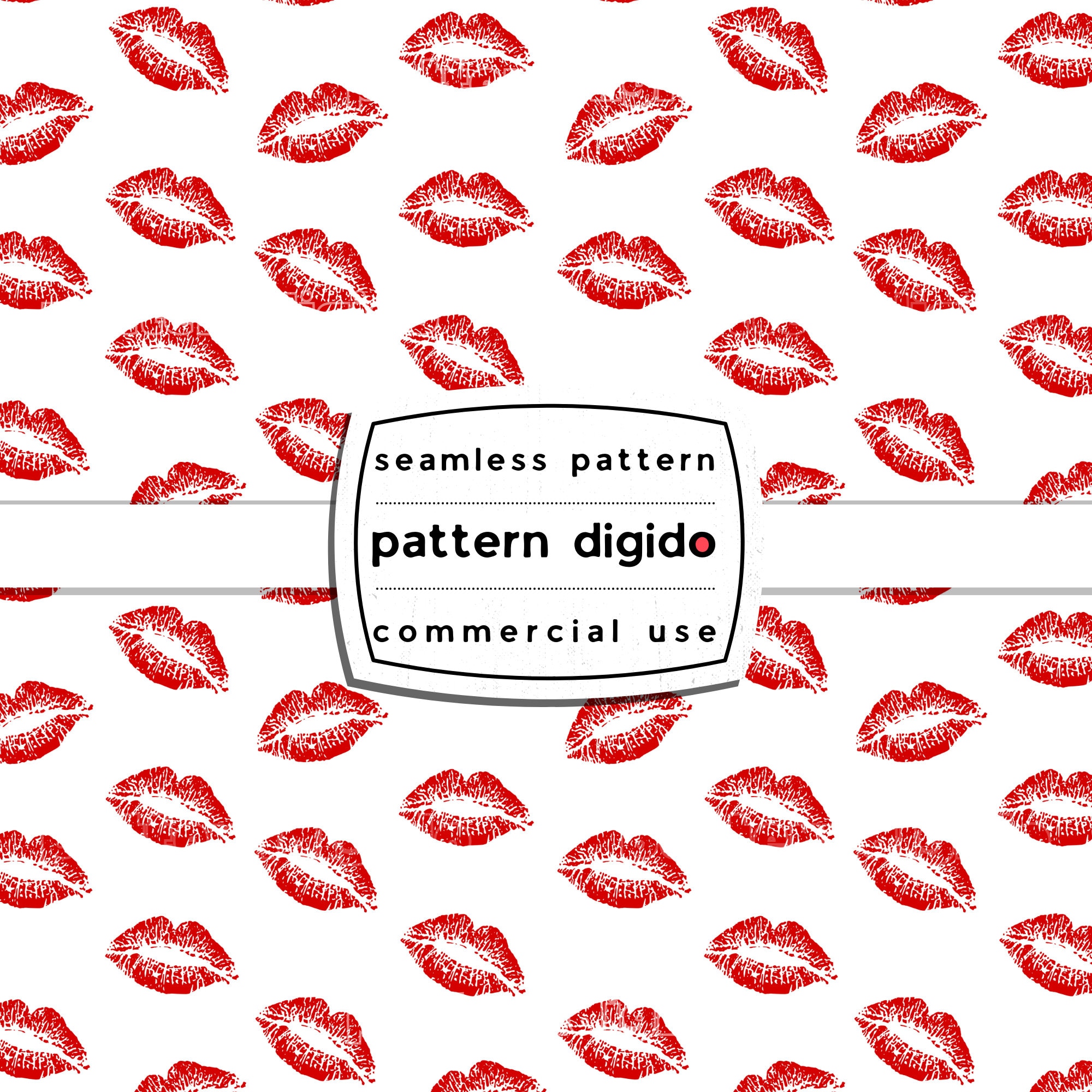 Lipstick Kiss Seamless Pattern JPG PNG, Kiss File Pattern, PNG Red Lips ...