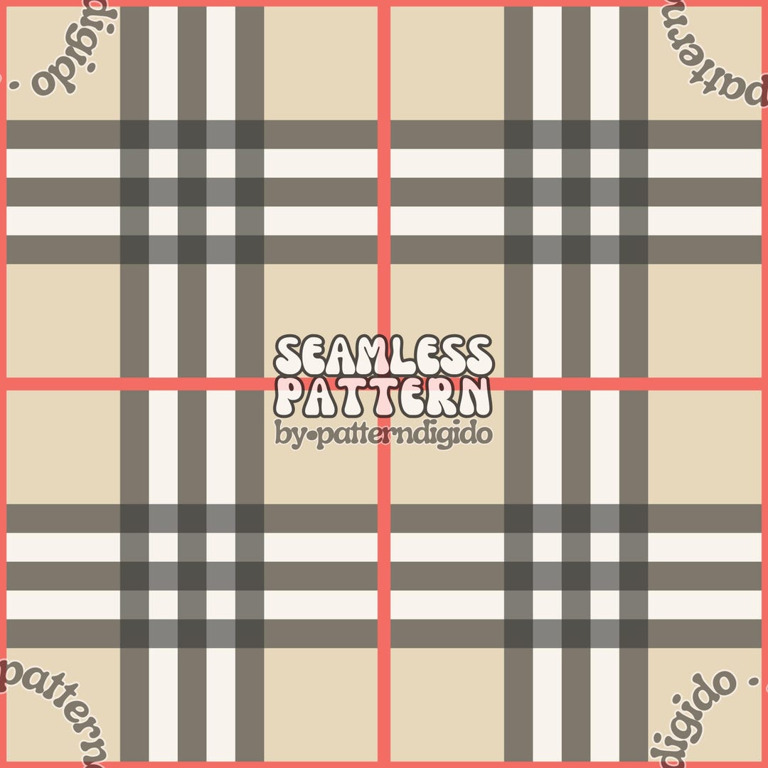 Classic Beige Plaid Seamless Pattern | Tan Plaid Design | Tan Red Brown ...