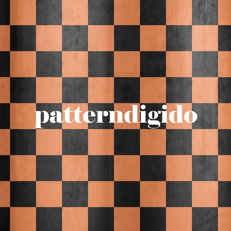 Orange and Black Checkered Seamless Pattern, Halloween Pattern ...