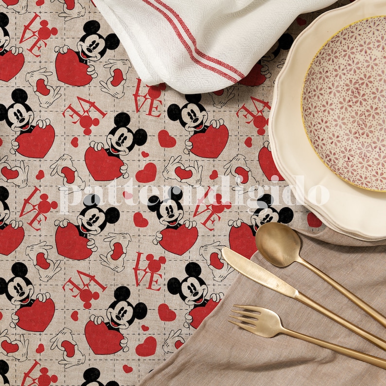 Mickey Love Seamless Repeat Pattern File, Magical Mouse Seamless ...