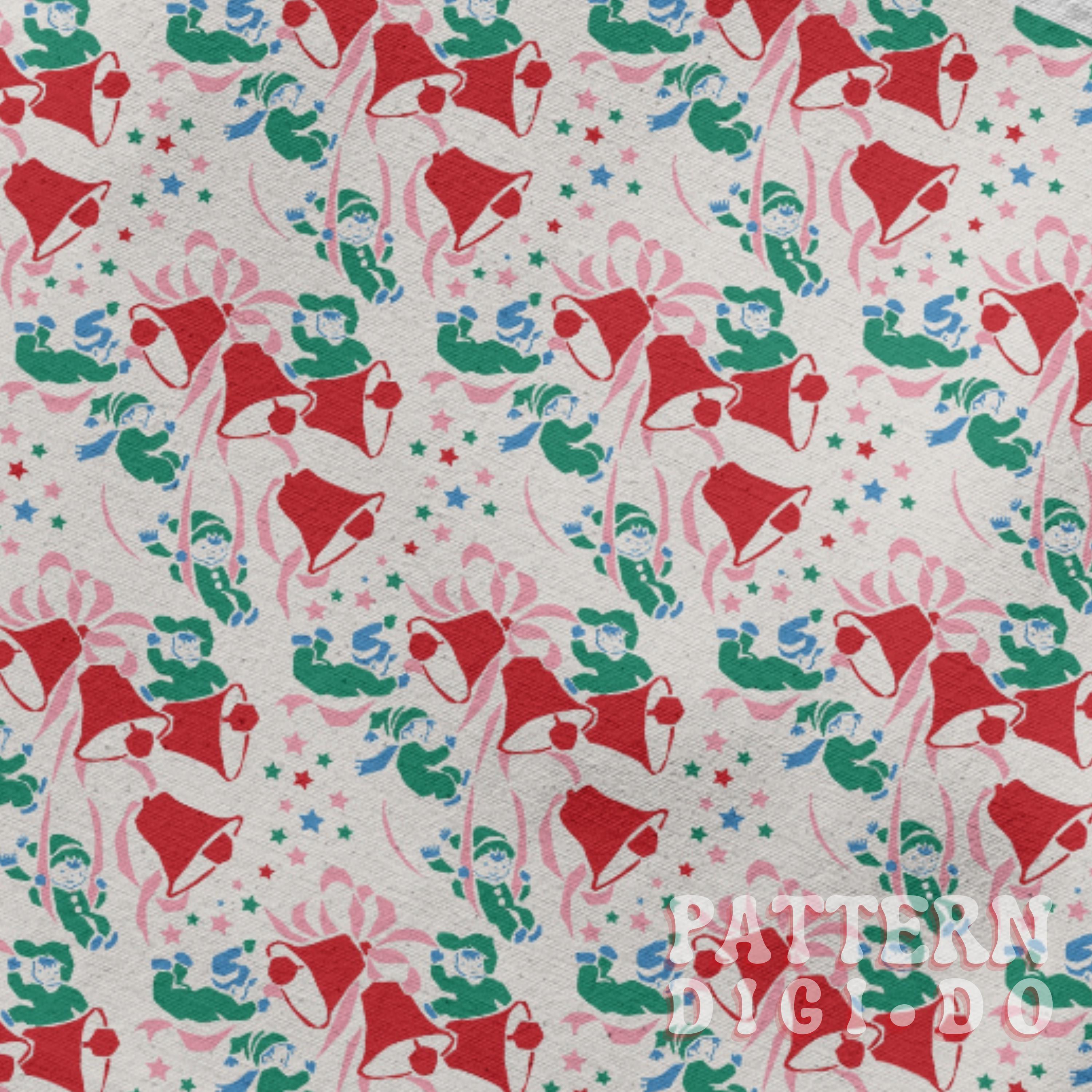 Vintage Christmas Seamless Pattern, Retro Winter Wrapping Paper Redraw ...