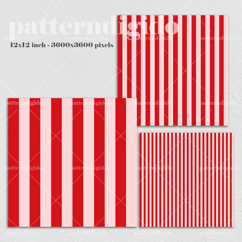 Lava Red and Pale Pink Stripes Seamless Repeat Pattern File, Chili Red ...
