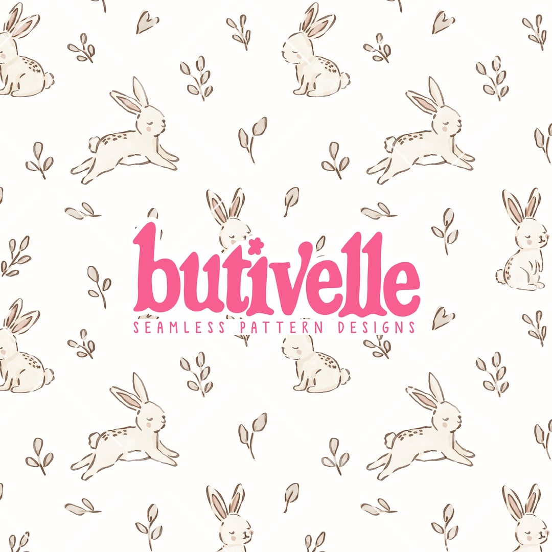 Cute Easter Bunny Seamless Pattern, Whimsical Spring Paper, Nursery ...