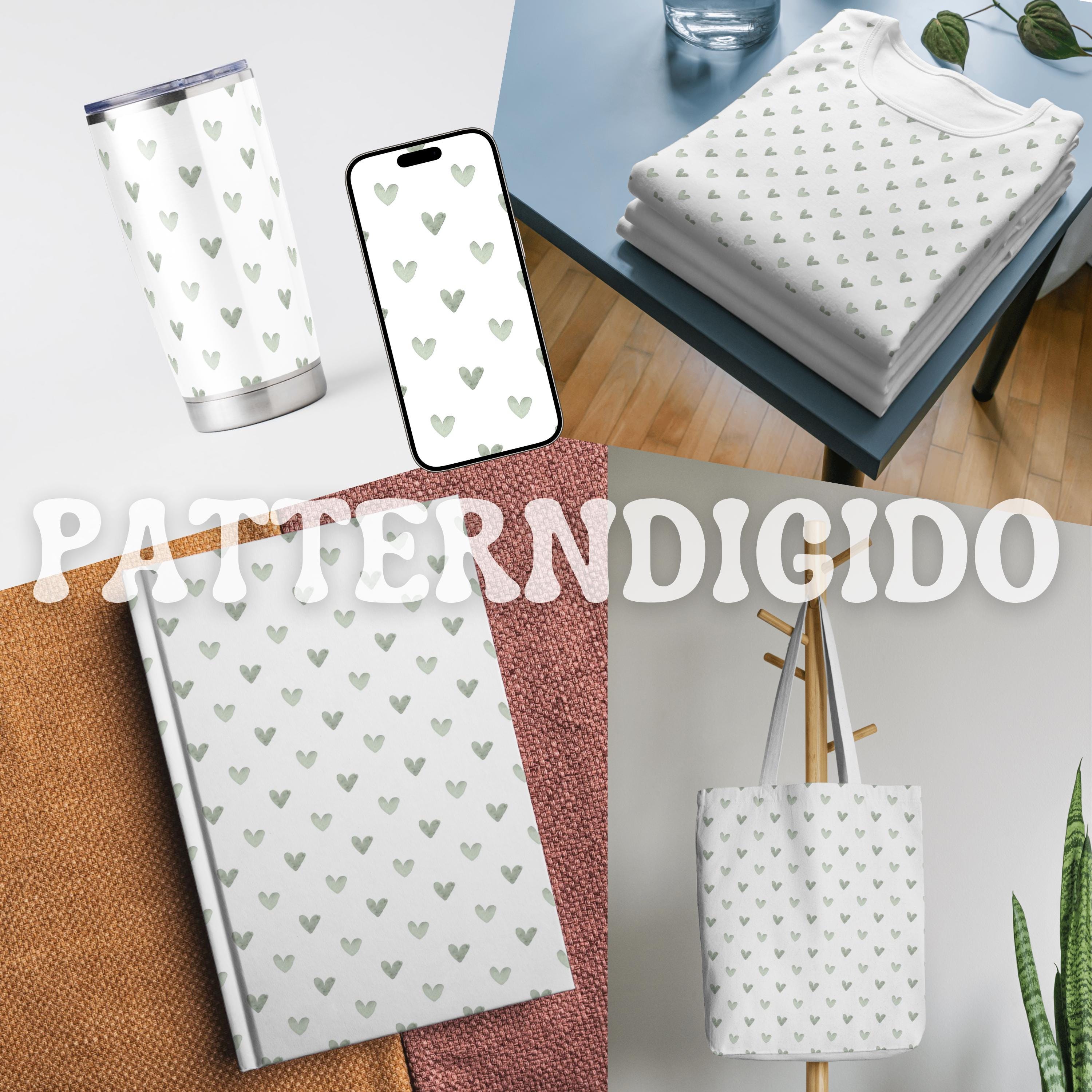 Watercolor Heart Seamless Pattern | Minimalist Green Love Design | Sage ...