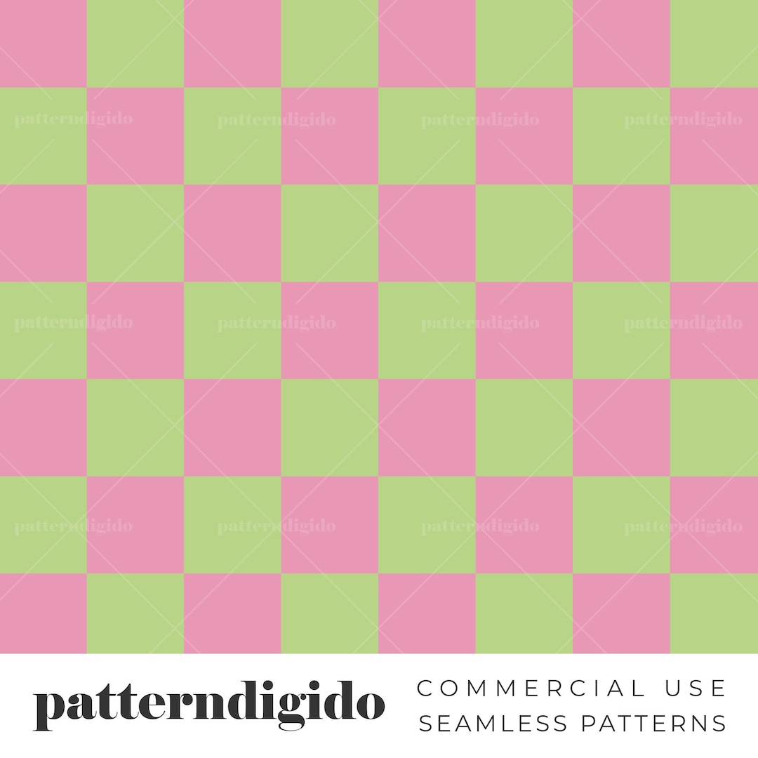 Pink and Green Checkered Seamless Pattern, Groovy Pattern, Checkerboard ...