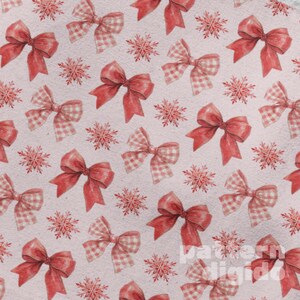 Bow Christmas Coquette Background Seamless Pattern Paper, Snowflake ...