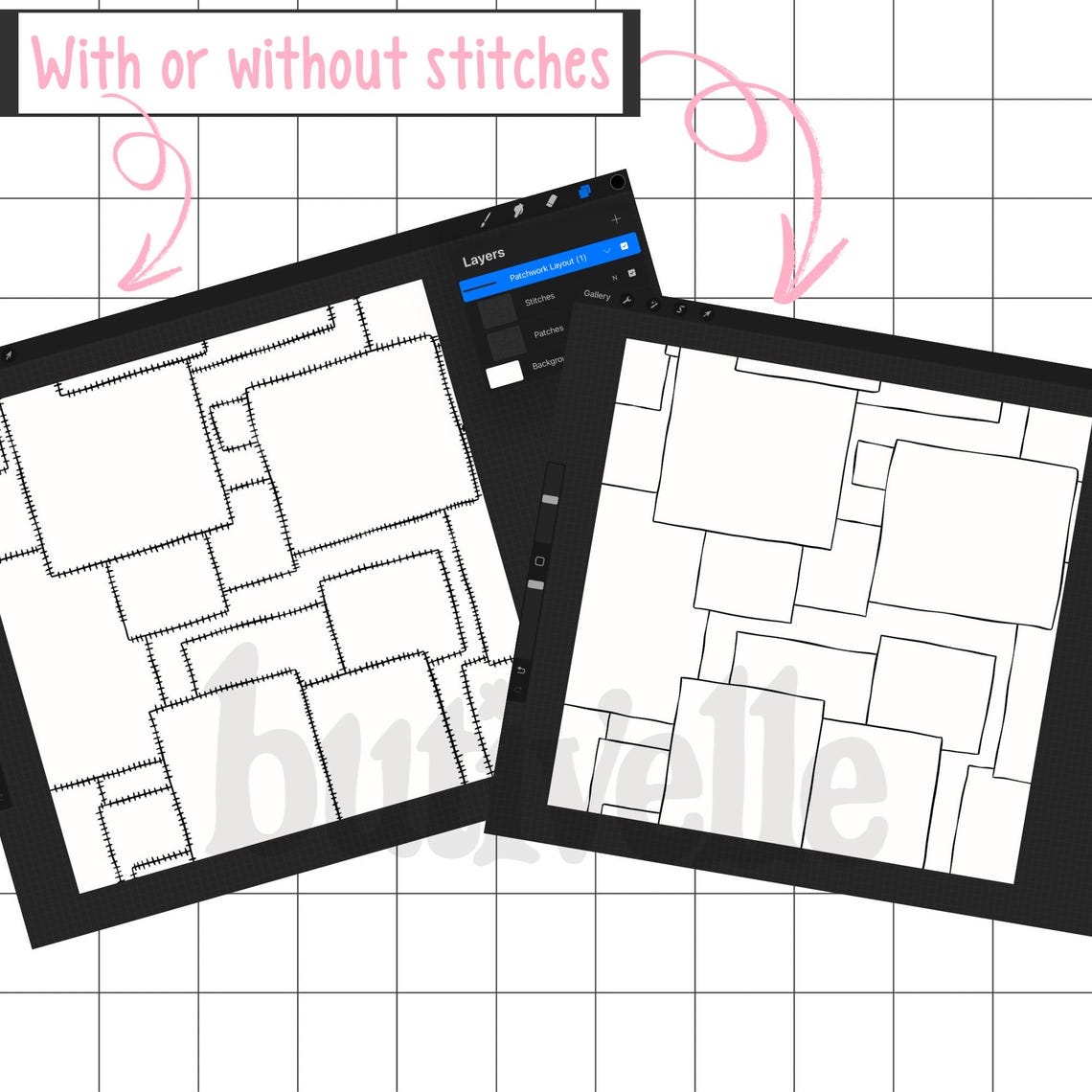 P1 Create Your Own Patchwork Seamless Pattern, DIY, PNG, Procreate ...
