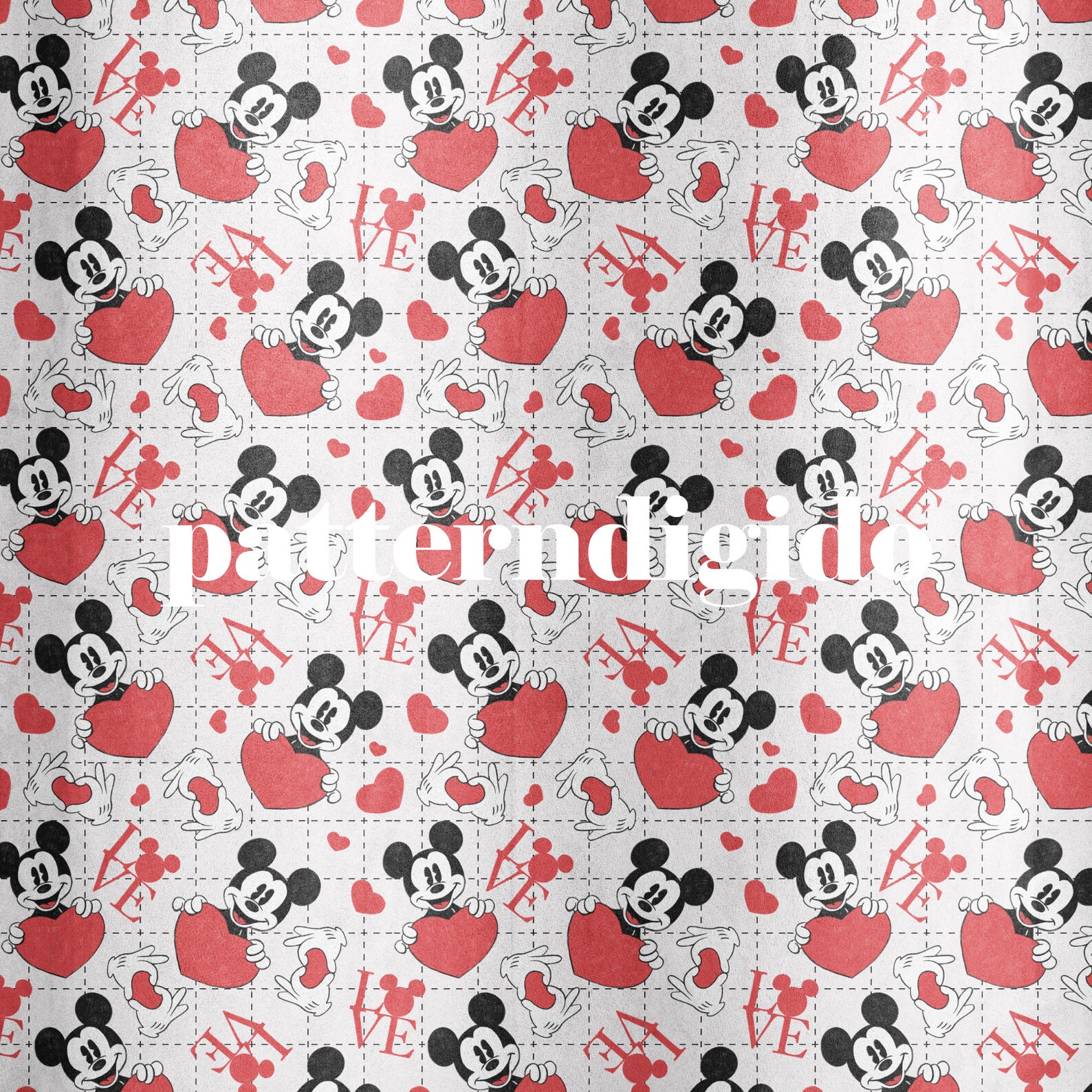 Mickey Love Seamless Repeat Pattern File, Magical Mouse Seamless ...