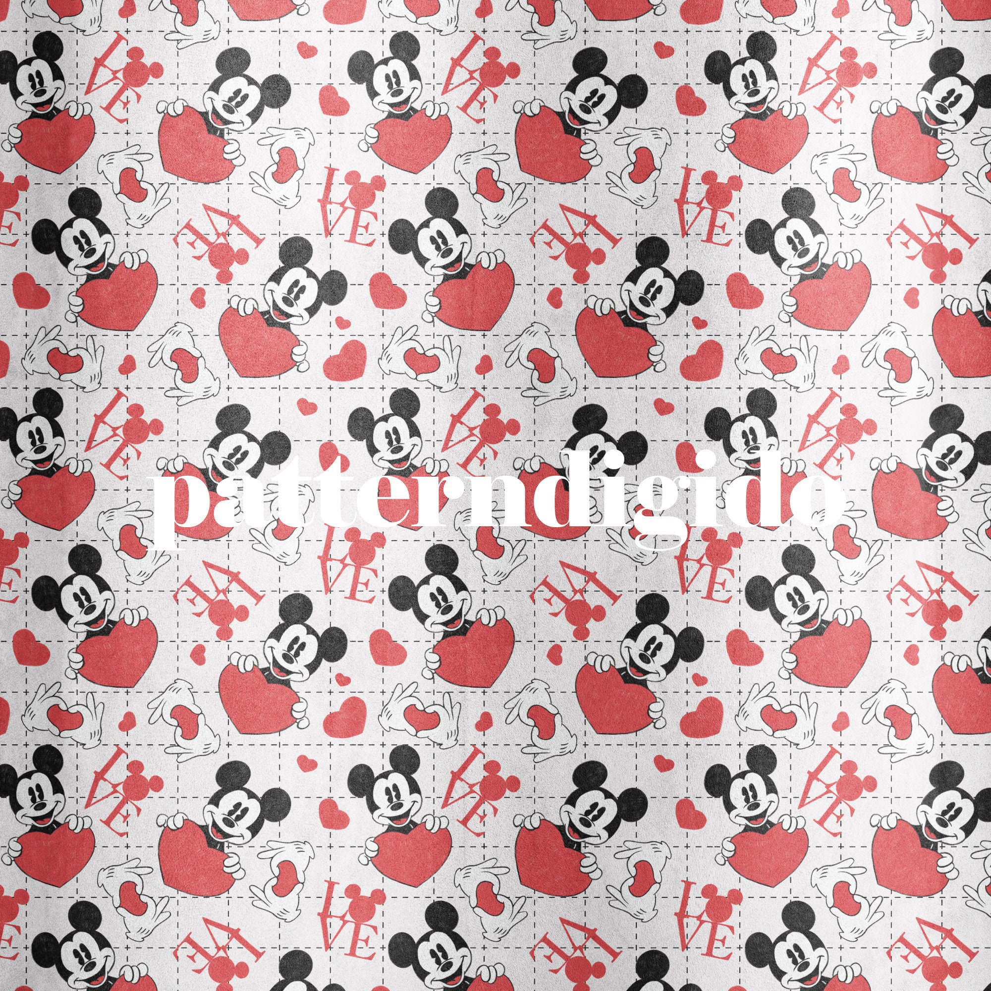 Mickey Love Seamless Repeat Pattern File, Magical Mouse Seamless ...