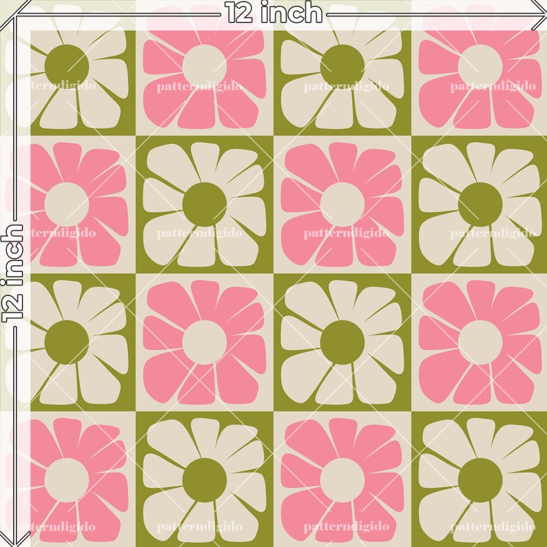 Groovy Checker Seamless Pattern, Retro Checkered Pattern, Checkerboard ...