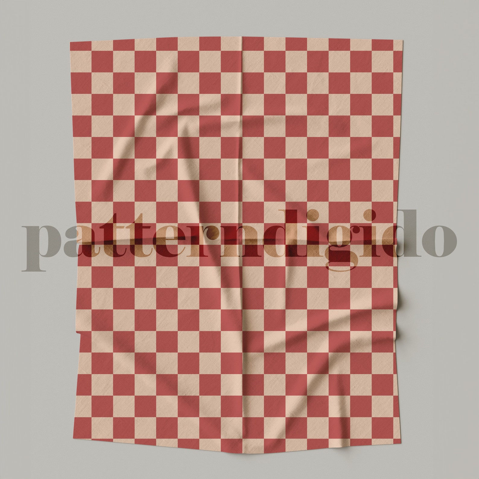 Indian Red Checkered Seamless Pattern, Brown Boho Pattern, Checkerboard ...