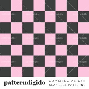 Pink & Pale Black Checkered Seamless Pattern Paper, Valentines Day ...