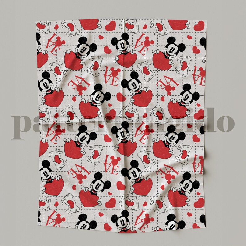Mickey Love Seamless Repeat Pattern File, Magical Mouse Seamless ...