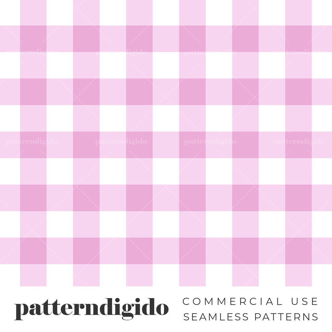 Pink and White Checkered Seamless Pattern, Gingham Pattern ...