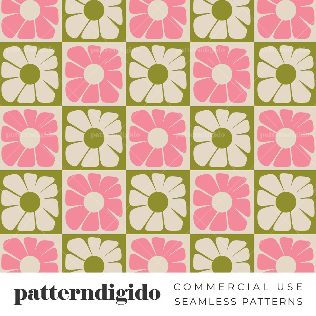 Groovy Checker Seamless Pattern, Retro Checkered Pattern, Checkerboard ...