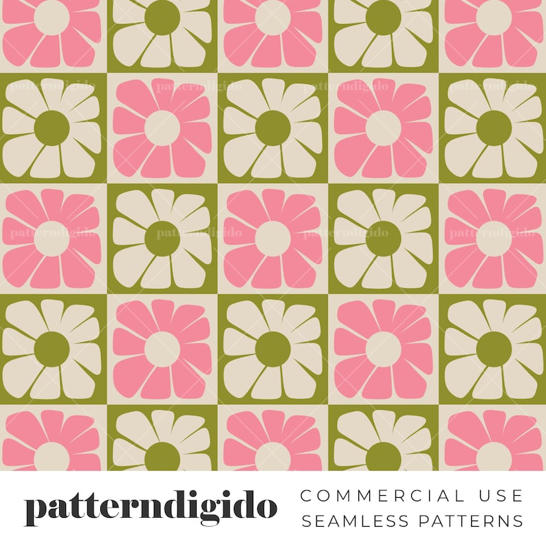 Groovy Checker Seamless Pattern, Retro Checkered Pattern, Checkerboard ...