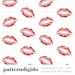 Lipstick Kiss Seamless Pattern JPG PNG, Kiss File Pattern, PNG Red Lips ...