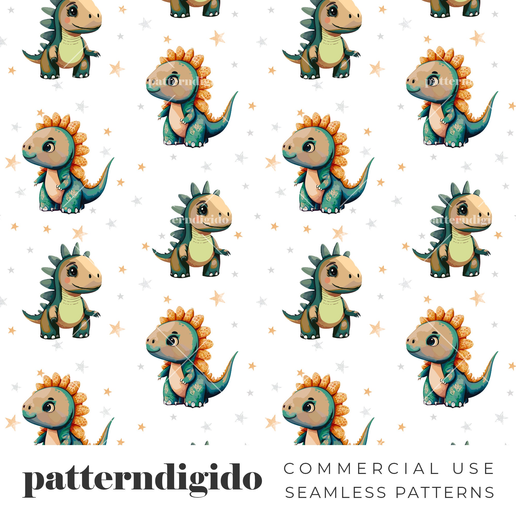 Cute Dinosaur Seamless Repeat Pattern File, Children Fabric Seamless ...