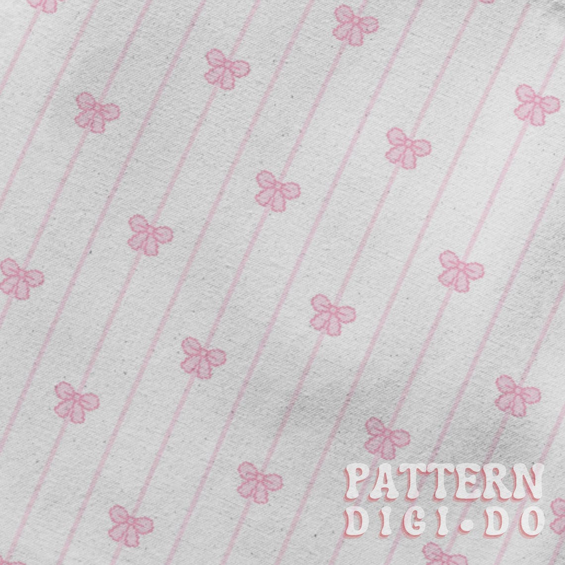 Pixel Bows in Pink Coquette Ribbon With Pink Soft Stripes Seamless ...