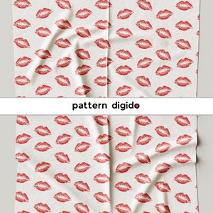 Lipstick Kiss Seamless Pattern JPG PNG, Kiss File Pattern, PNG Red Lips ...