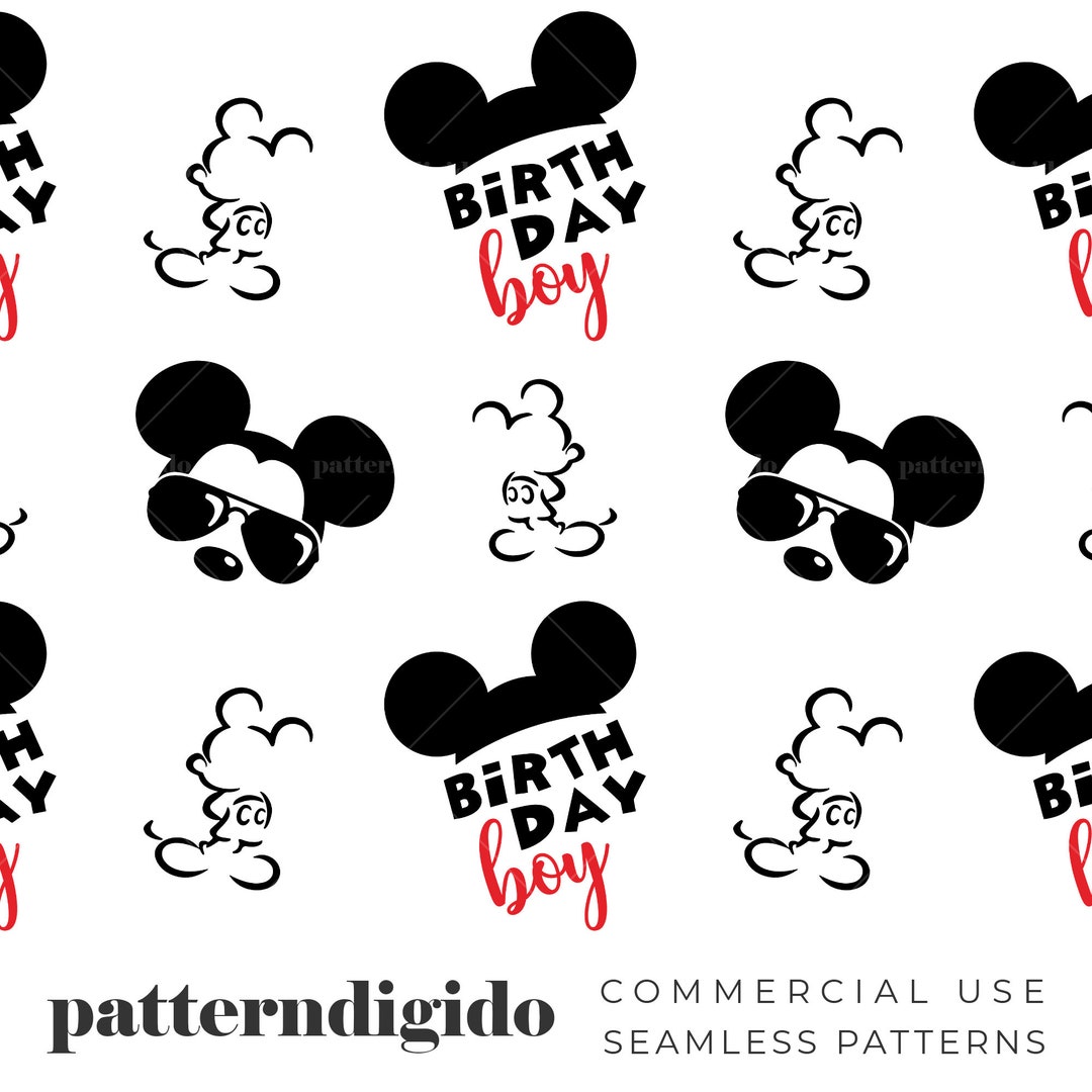 Mickey Mouse PNG JPG Seamless Repeat Pattern File, Magical Mouse ...